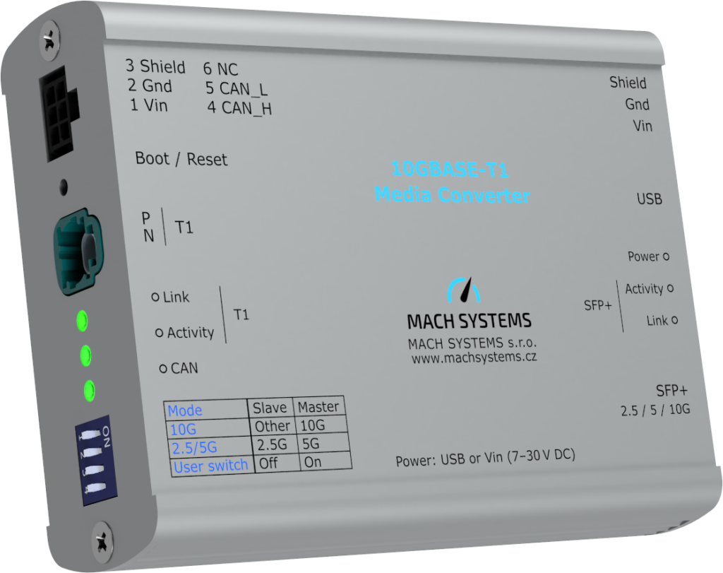 10GBASE-T1 Media Converter - MACH SYSTEMS s.r.o.